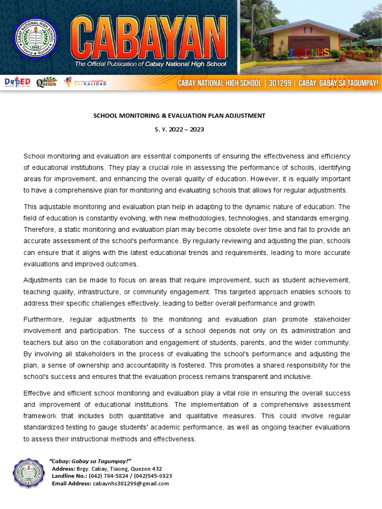 Smepa 2022-2023 | PDF | Evaluation | Monitoring And Evaluation