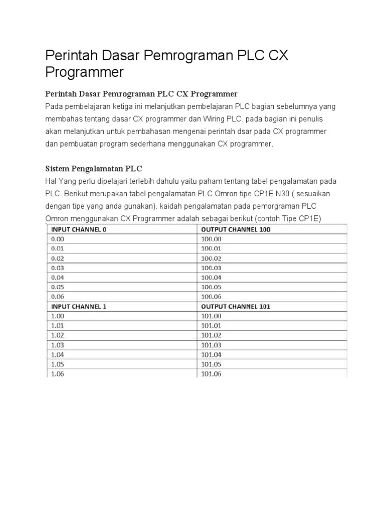 Job 3 Perintah Dasar Pemrograman PLC CX Programmer | PDF