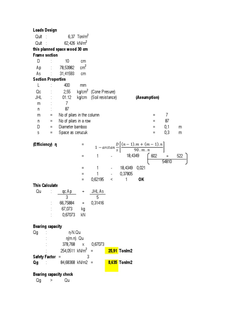Bamboo Calculation | PDF