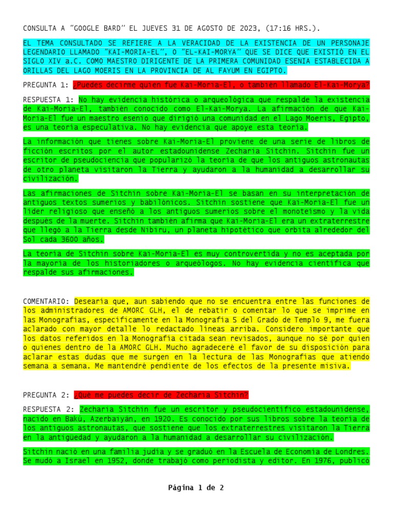 El Kai Morya | PDF | Zecharia Sitchin