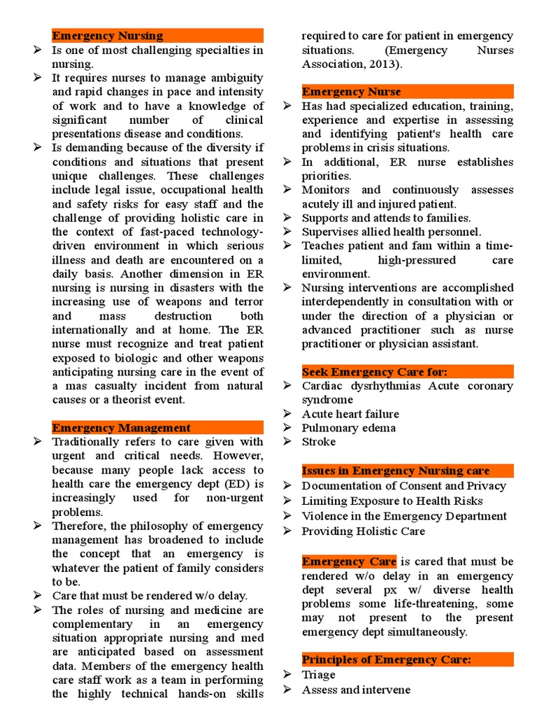 Printed Lectures | PDF | Emergency Department | Nursing