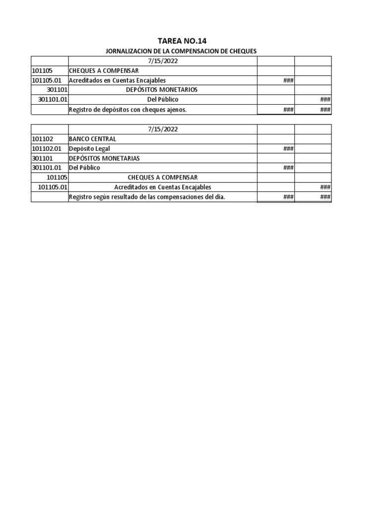 Tarea No.14 Bancaria | PDF | Compensación (Finanzas) | Bancos