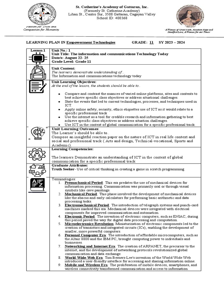 Evolution of ICT: Key Periods and Milestones | PDF | Educational ...