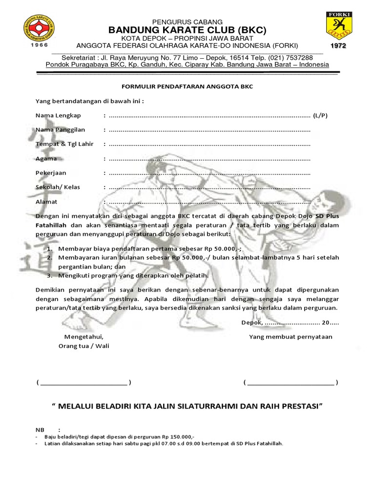Formulir Pendaftaran BKC | PDF | Karier & Perkembangan