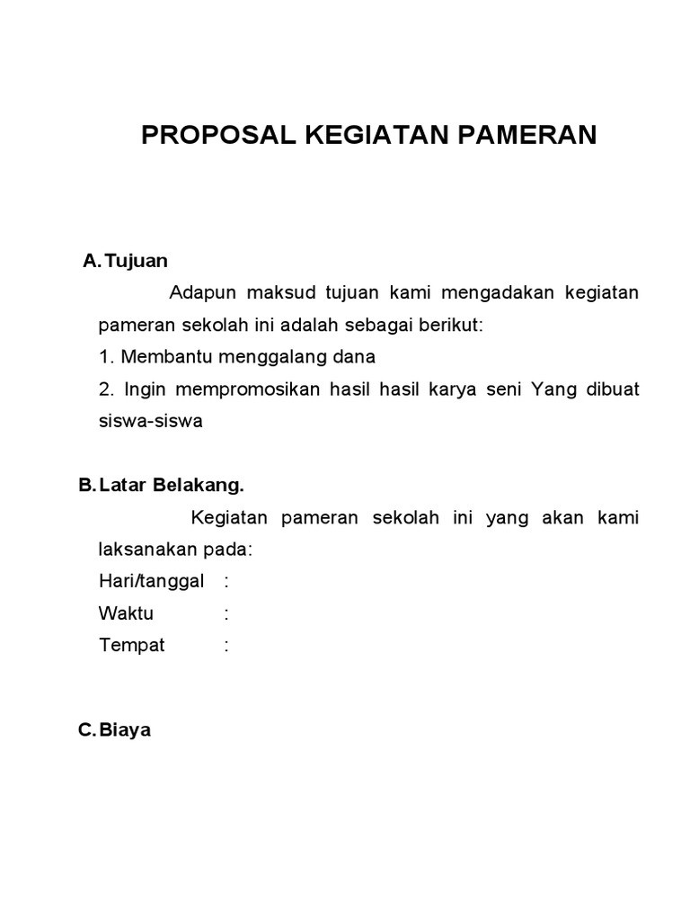Proposal Pameran Seni Budaya | PDF | Seni