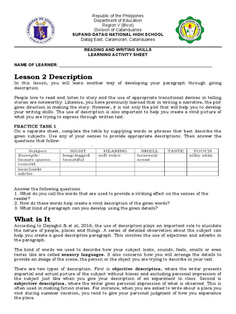 Lass For Als Lesson 2 | PDF | Lake | Word