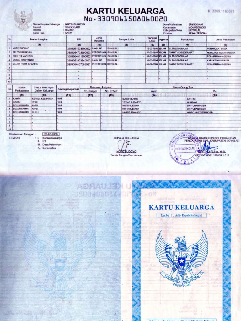 Kartu Keluarga | PDF