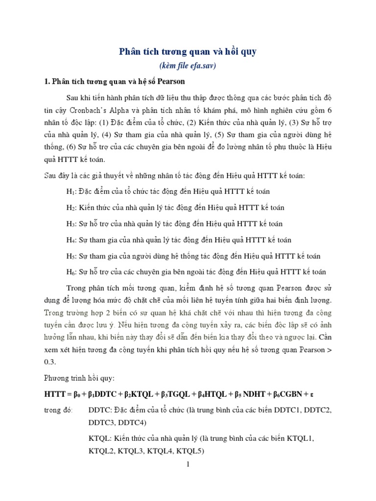 Phân Tích Tương Quan Và H I Quy | PDF