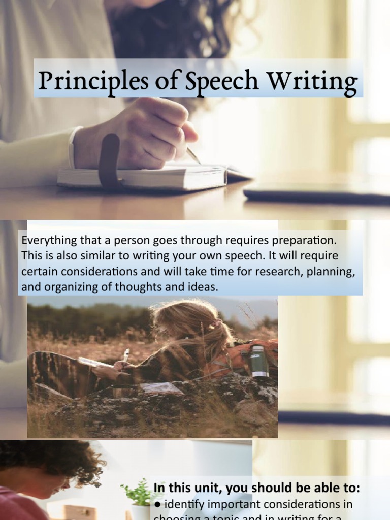 12principles of Speech Writing | PDF | Experience | Information