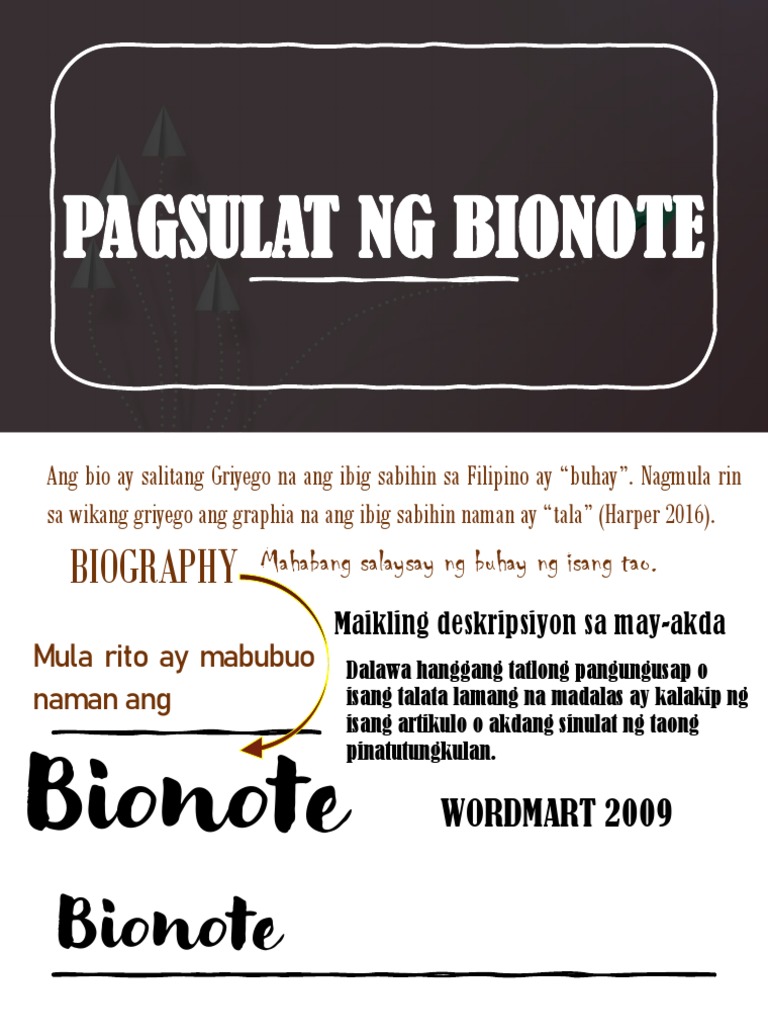 PAGSULAT NG Bionote | PDF