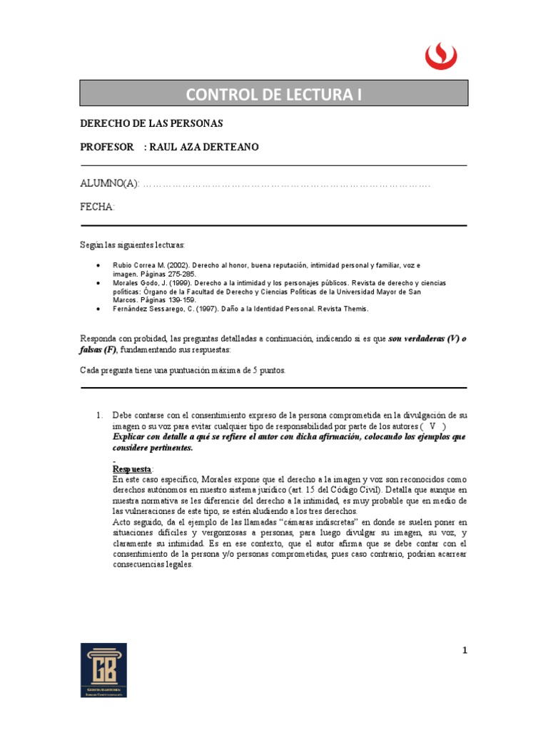 Preguntas Segundo Control de Lectura - DP | PDF | Violación | Justicia