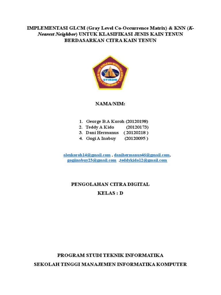 Laporan Uas Kelompok PCD - D | PDF | Komputer