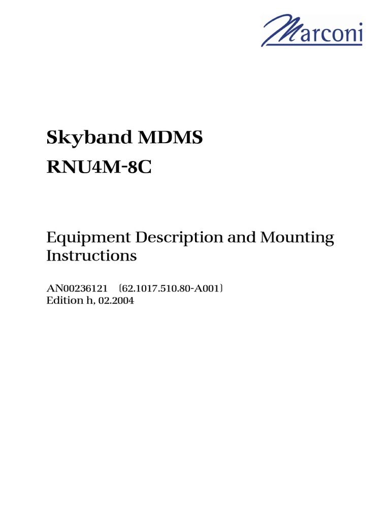 MDMS - RNU4M8C Description Mounting Instructions | PDF | Modem | Bit Rate