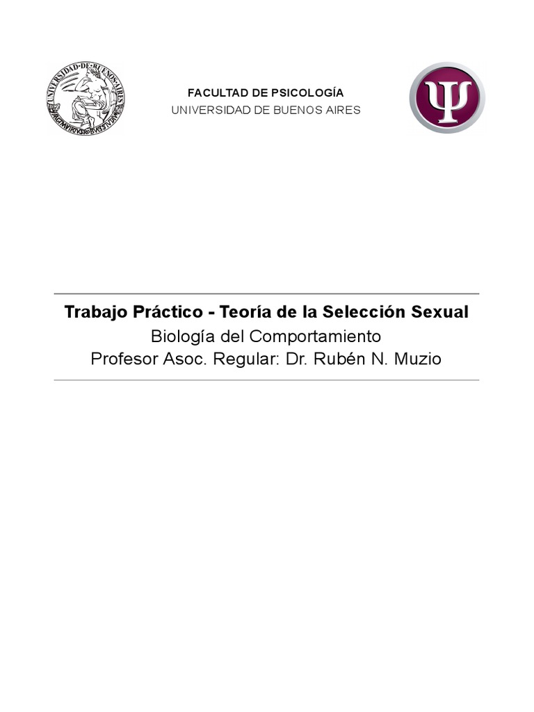 Teoría de La Selección Sexual - Biología Del Comportamiento | PDF | Selección sexual | Infidelidad