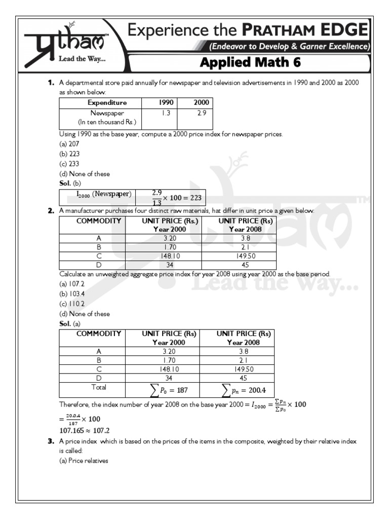 AP 6 Ans | PDF | Price Indices | Index (Economics)