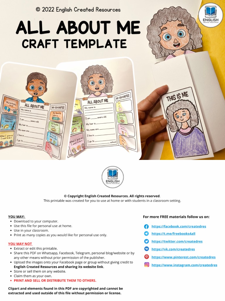 All About Me Craft Template | PDF