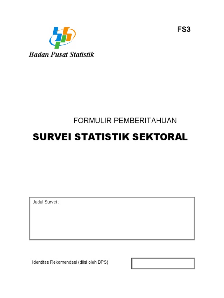Panduan Survei Statistik Sektoral | PDF