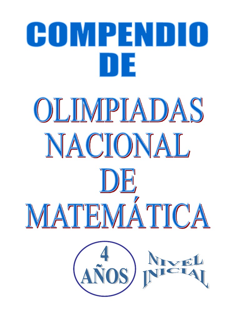 Compendio de Matemáticas 4 Años Inicial | PDF