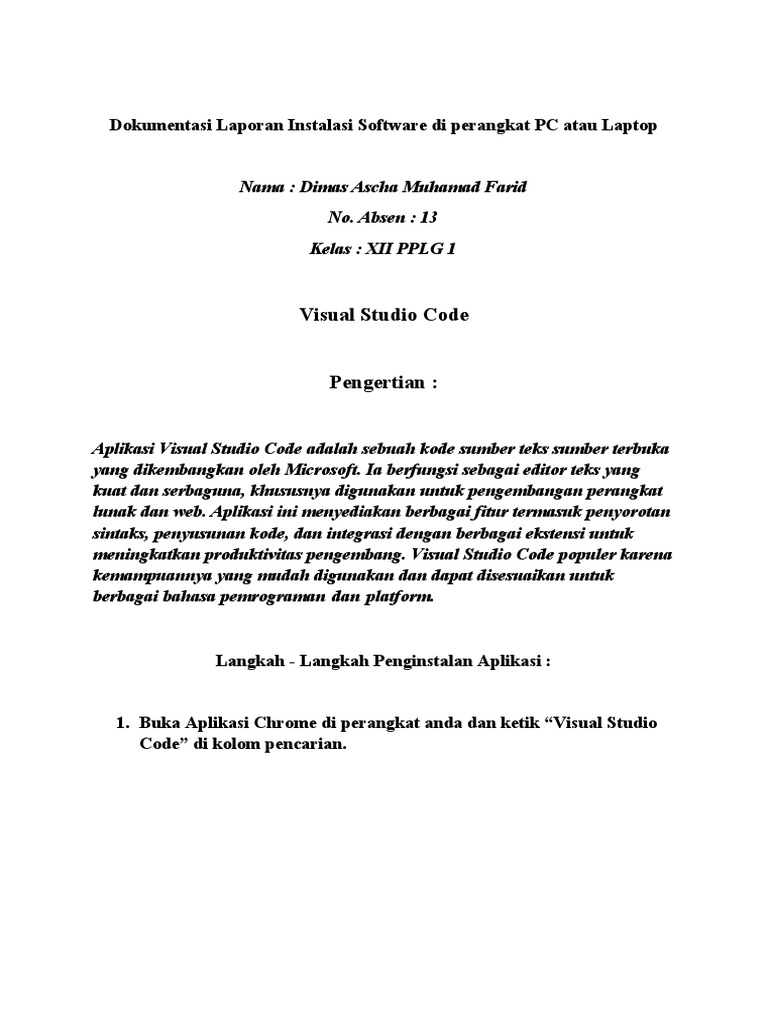 Dokumentasi Laporan Installasi Aplikasi | PDF