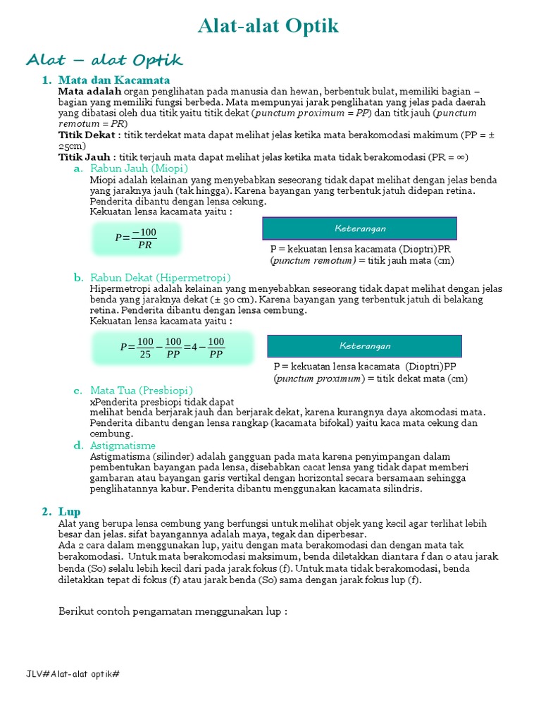 Alat-Alat Optik | PDF