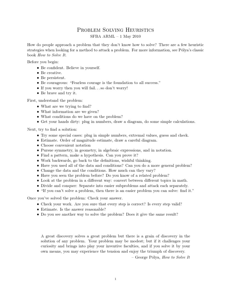 Heuristics Pdf Heuristic Mathematics 8583