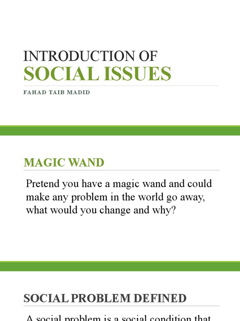 Introduction of Social Issues-Fahad T. Madid | PDF