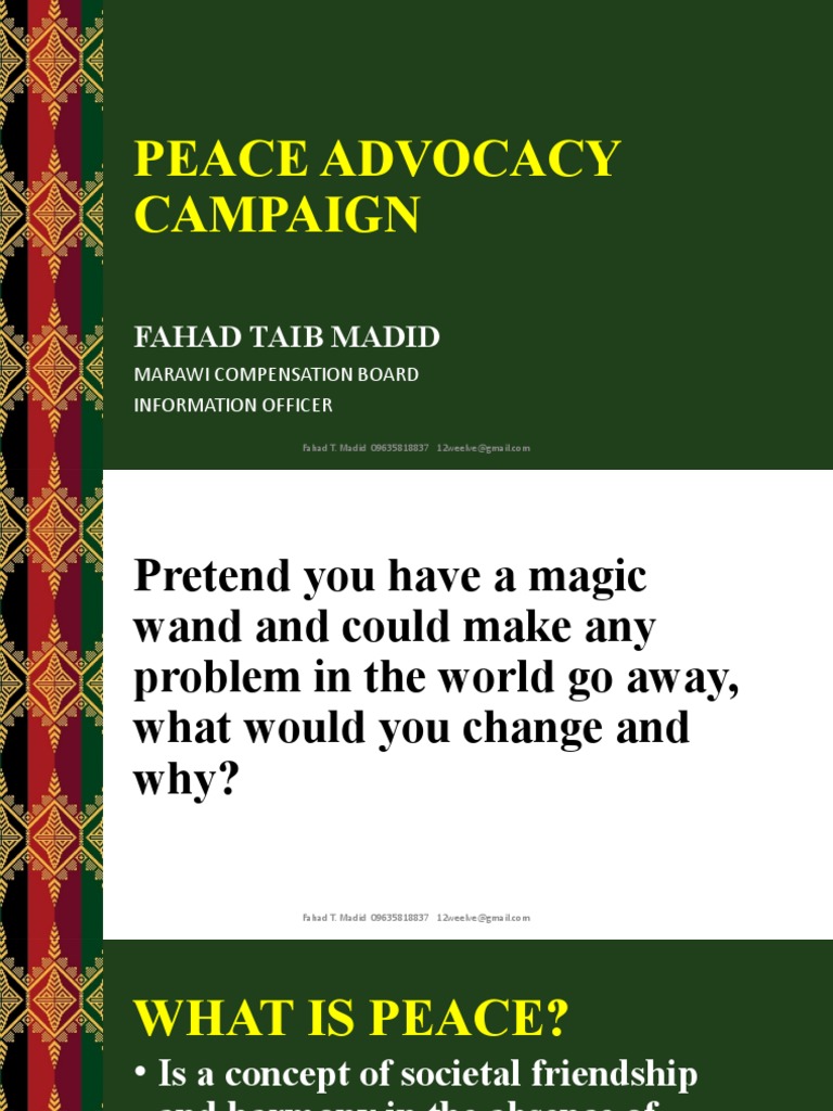 Peace Advocacy Campaign Overview | PDF | Peacebuilding | Political Science
