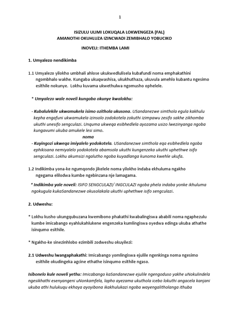 Indikimba Nezimpawu Zomdlalo "Ithemba Lami" | PDF