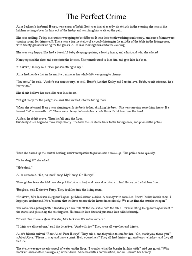 1d The Perfect Crime Full Story | PDF