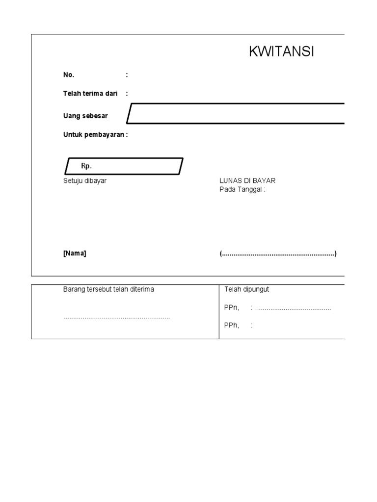 Contoh Kwitansi | PDF