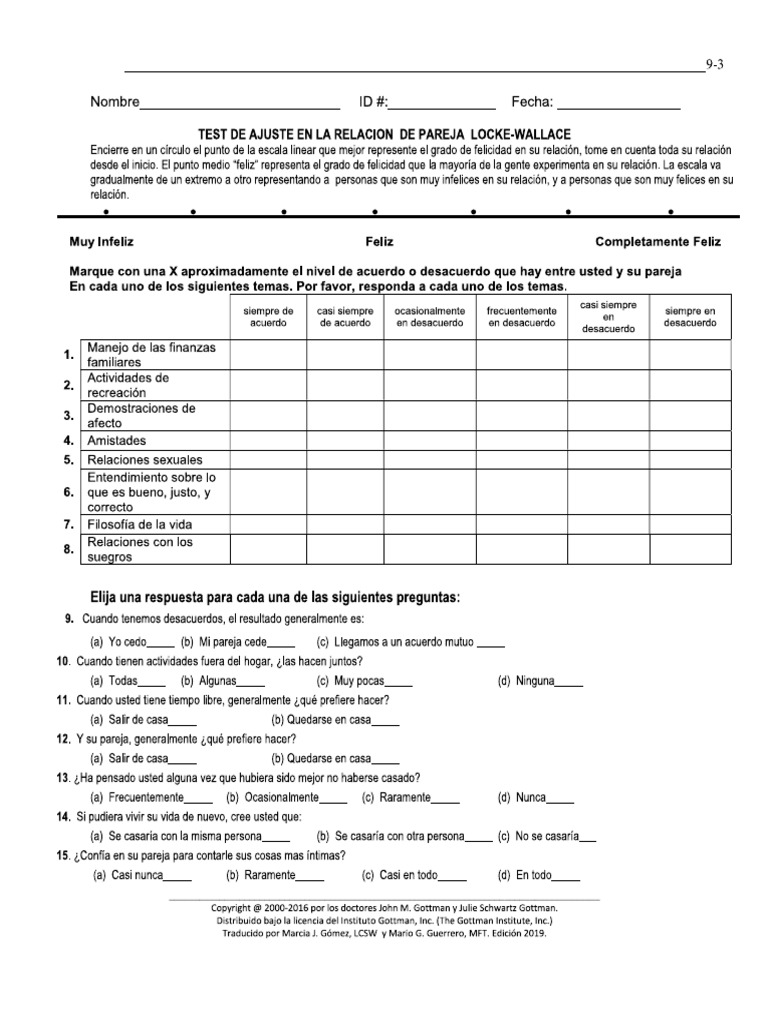 Cuestionarios para Imprimir | PDF