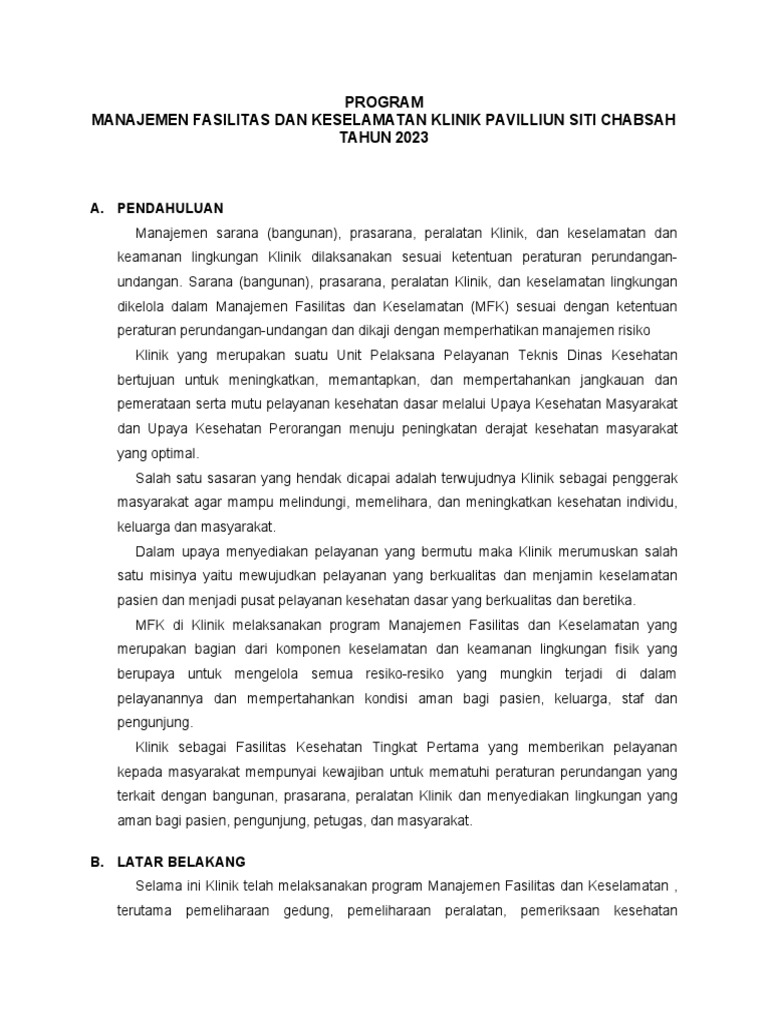 1.3.2 PROGRAM MFK Klinik Bhakti Nusantara | PDF