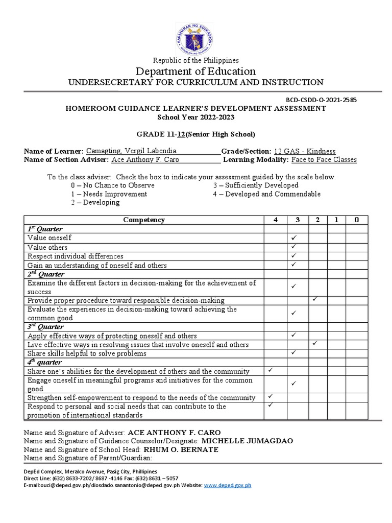 HG Rating Sheet | PDF | Learning | Behavior Modification