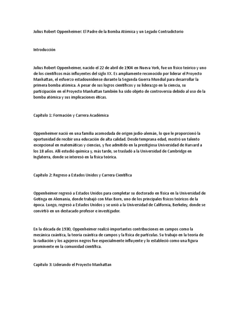 Julius Robert Oppenheimer | PDF | Science