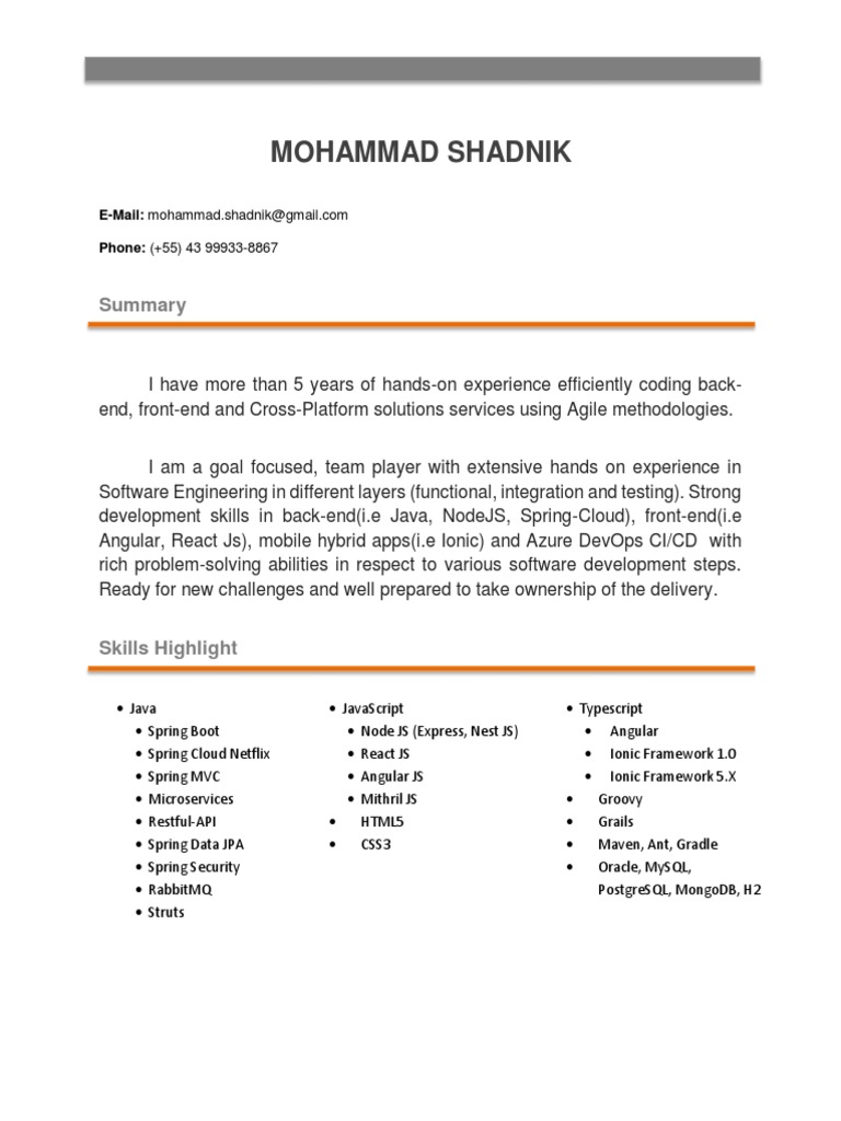 Mohammad CV | PDF | Cloud Computing | Computing