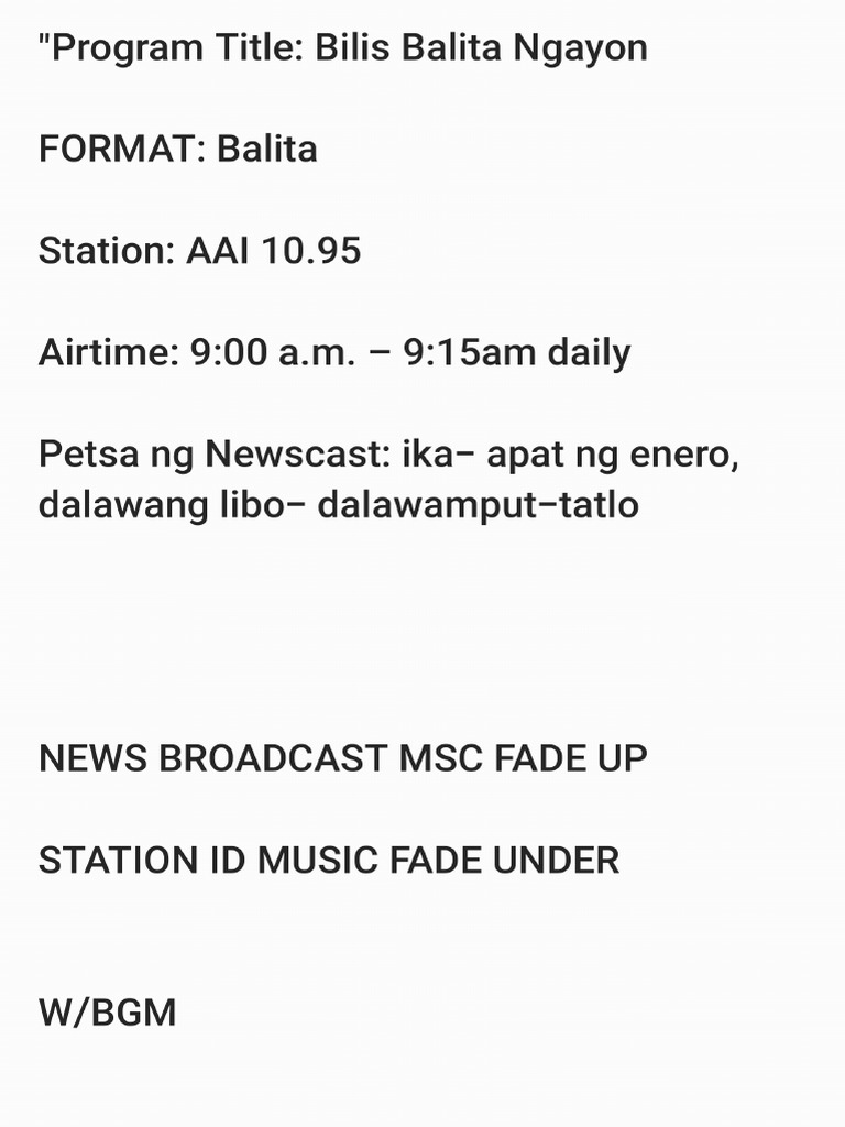 Radio Broadcast News Report Group 4 | PDF Radio Broadcast News Report Group 4 | PDF