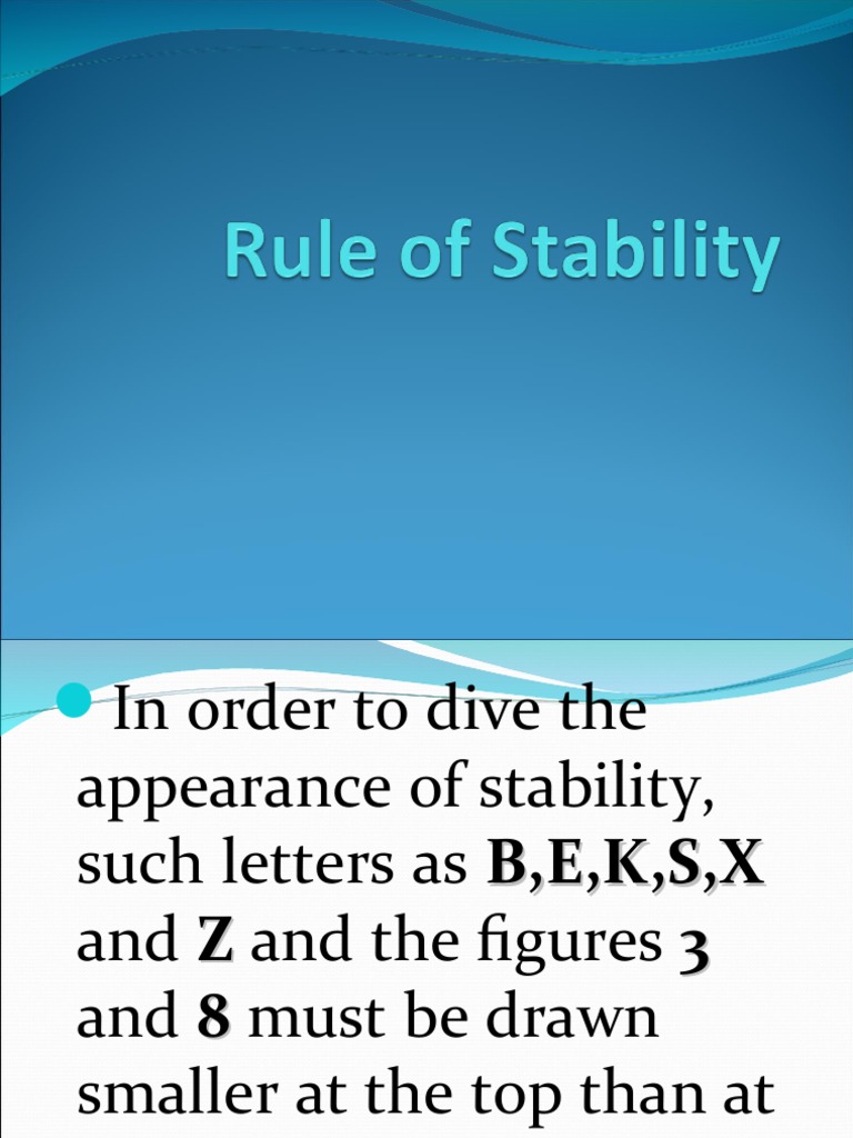 Rule of Stability | PDF