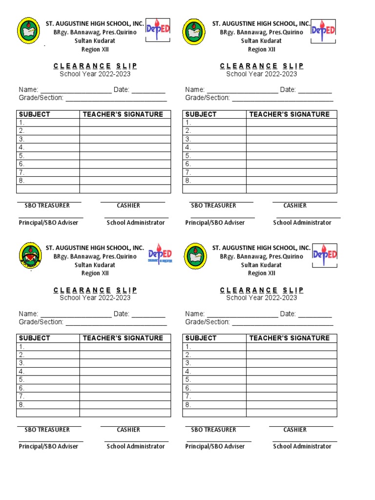 Clearance Slip | PDF