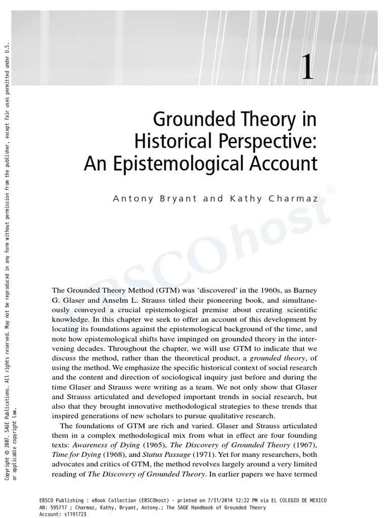 Bryant & Charmaz - Grounded Theory in Historical Perspective | PDF ...