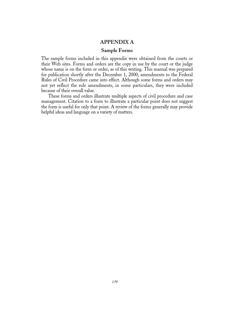 Civil Litigation APPENDIX A Sample Forms | PDF | Discovery (Law ...