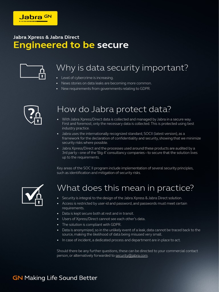 Jabra Software Jabra Xpress Jabra Direct SOC II One Pager WEB | PDF