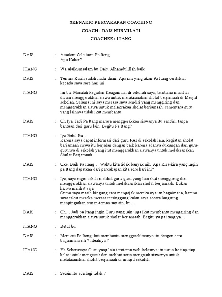 Skenario Percakapan Coaching | PDF