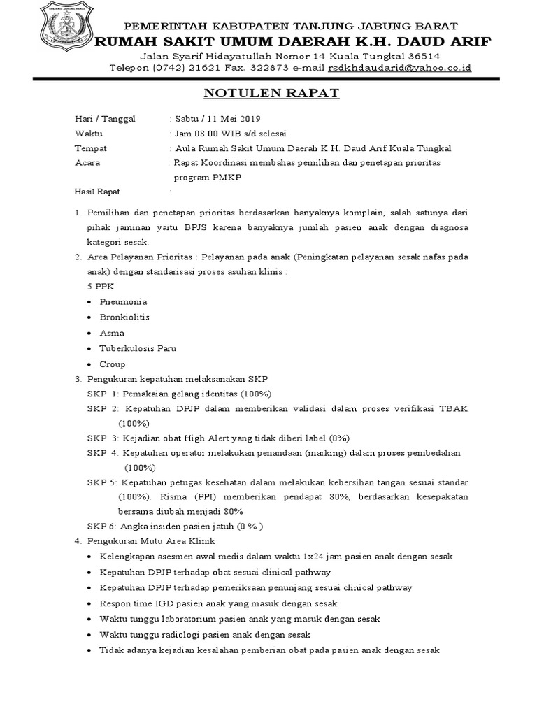 NOTULEN RAPAT PMKP Fix | PDF