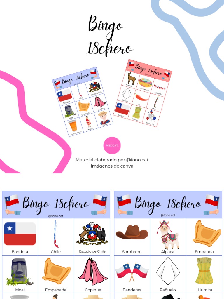 Bingo 18chero | Descargar gratis PDF | Chile | Cocina de las Americas