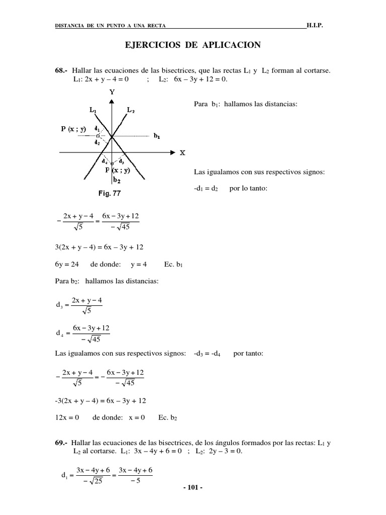 Ejercicios de Ecuación de La Recta | PDF