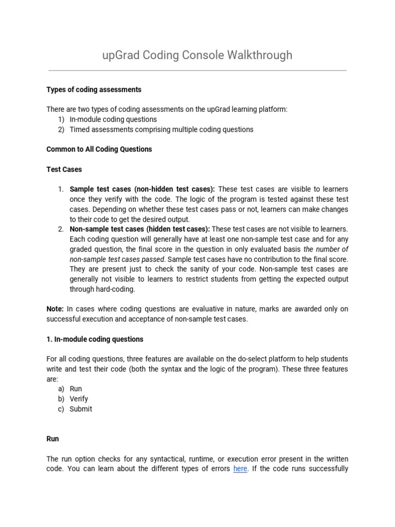 Upgrad Coding Console Walkthrough | PDF | Systems Engineering ...