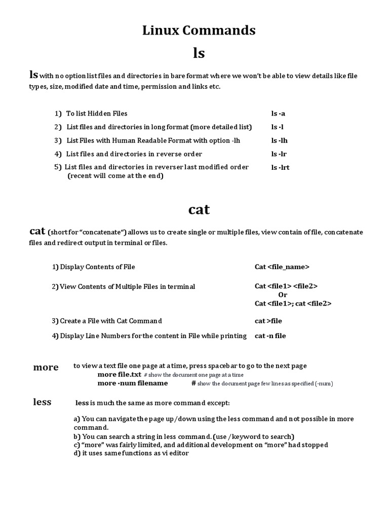 Linux Commands | PDF | Computer File | File System