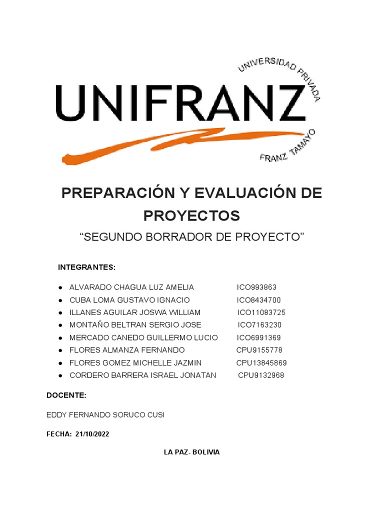 Segundo Borrador de Proyecto | PDF | Business | Producto (Negocio)