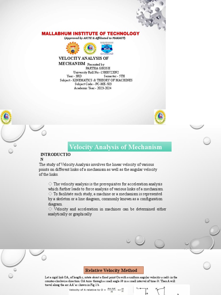 Kinematics & Theory of Machines | PDF | Acceleration | Velocity