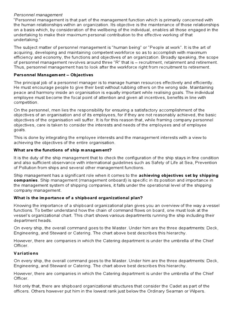 What Are The Functions of Ship Management | PDF